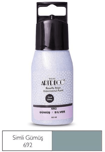 ARTDECO SİMLİ BOYUTLU BOYA 60ML GÜMÜŞ - Mercan Dağıtım